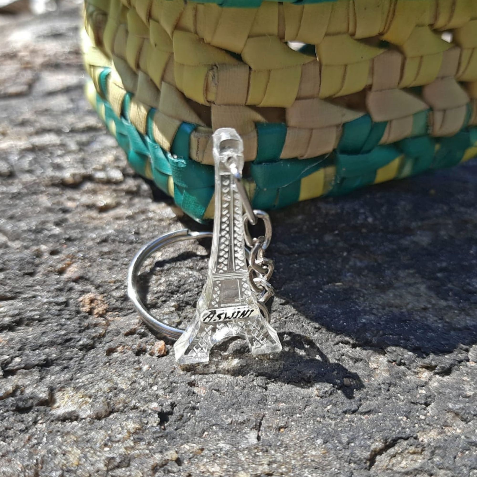 Resin Eiffel Tower Rice Keychain on Luulla