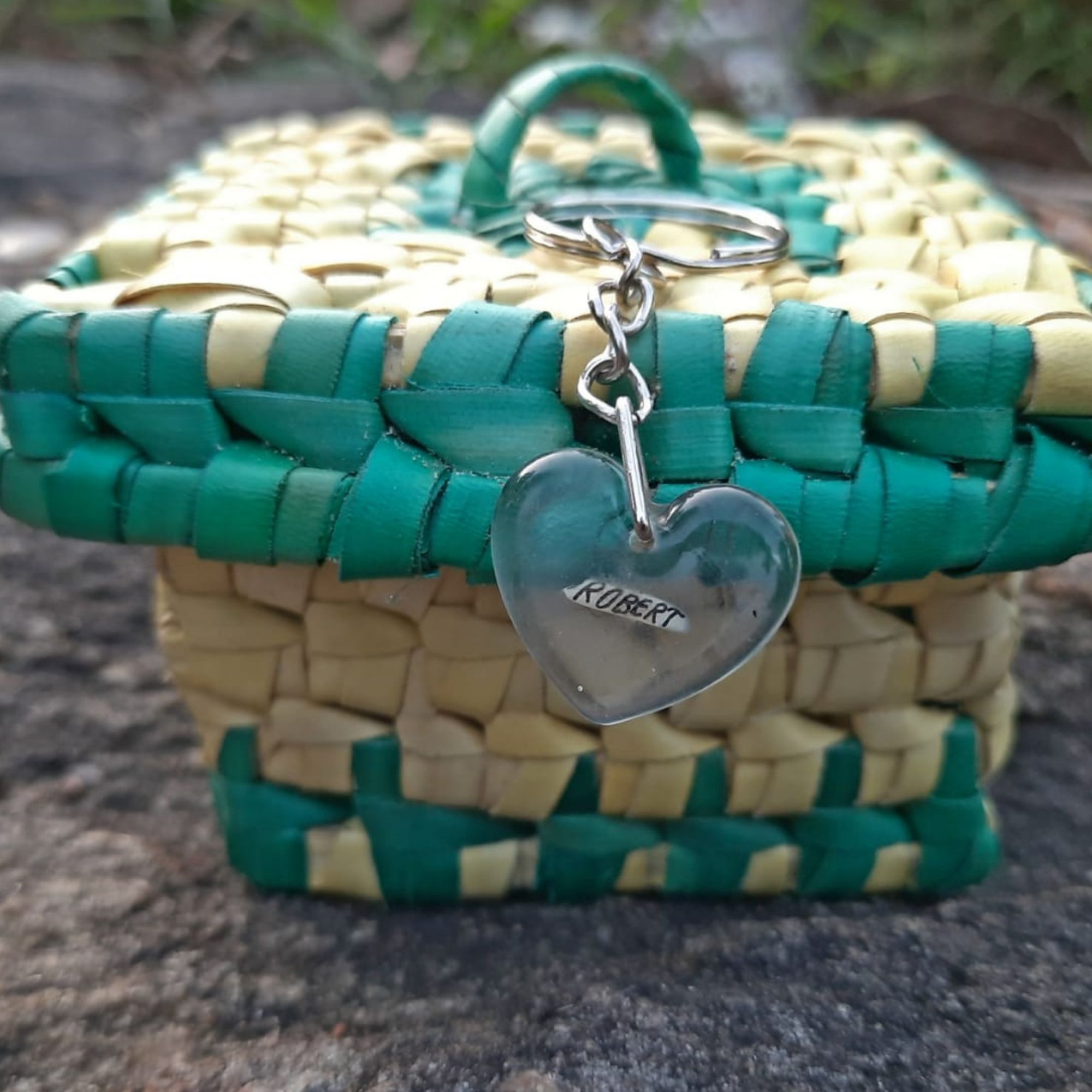 Resin Heart Shape Rice Keychain on Luulla